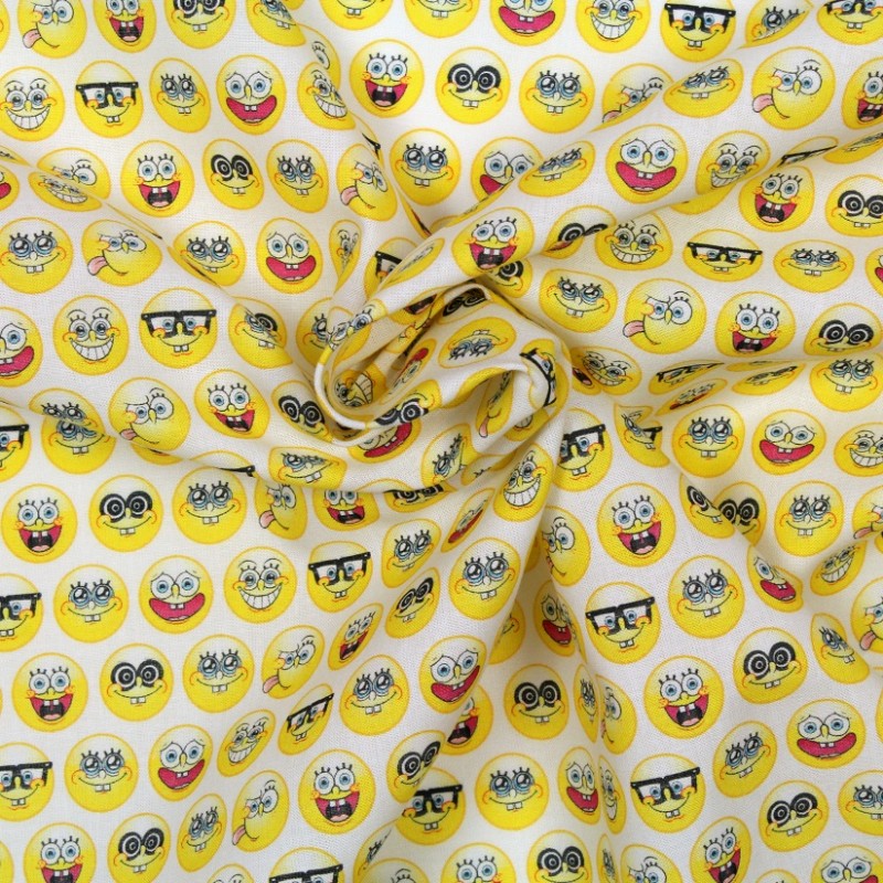 Tissu coton smiley - Mes petits cotons by Paulo